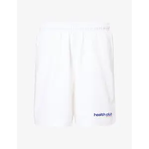 SPORTY & RICH Health Club Logo Cotton Shorts - White