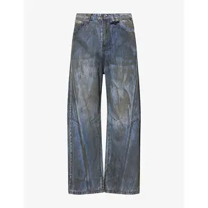 1886 Dirty Wash' Curved-seam Wide Leg Jeans