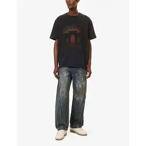 1886 Dirty Wash' Curved-seam Wide Leg Jeans