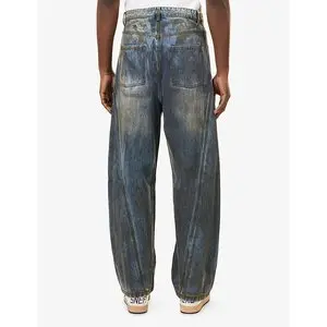 1886 Dirty Wash' Curved-seam Wide Leg Jeans