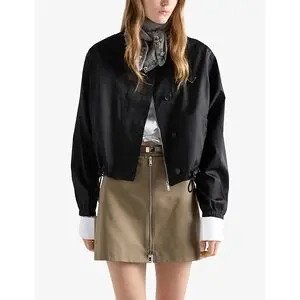 Prada Belted Cotton Mini Skirt