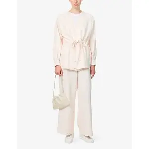 KAYANEE Linen-blend Wrap-front Top