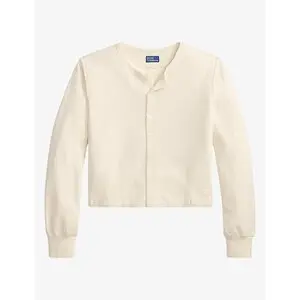 Polo Ralph Lauren Round Neck Long Sleeve Cotton Cardigan - Guide Cream