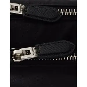 Prada Re-nylon And Saffiano Leather Mini Shoulder Bag - Black