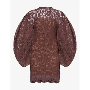 DE LA VALI Airam Balloon-sleeve Lace Mini Dress
