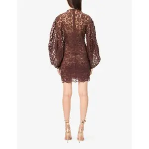 DE LA VALI Airam Balloon-sleeve Lace Mini Dress