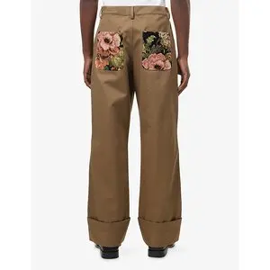 Simone Rocha Patchwork Embroidered Cotton Trousers