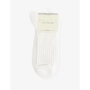 Falke Cotton Ribbed Crew Socks - White