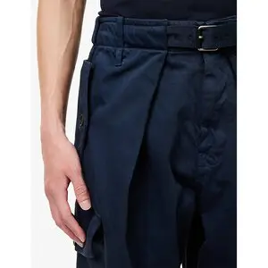 Loewe Relaxed-fit Cotton Cargo Trousers With Leather Patch