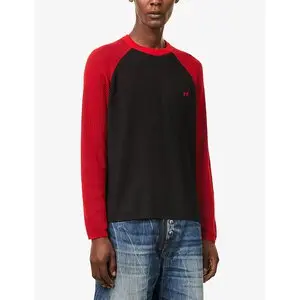 TWOJEYS Colour-block Rib-knit Cotton-blend Jumper