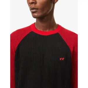 TWOJEYS Colour-block Rib-knit Cotton-blend Jumper