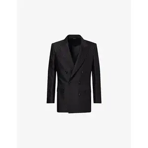 TOM FORD Dotted Lozenge Jacquard Silk-blend Blazer - Black