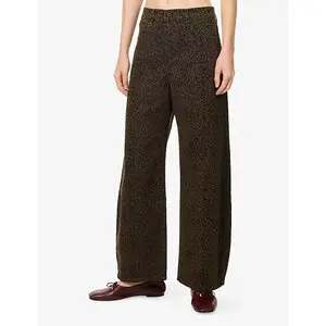 FRAME Animal Print Cropped Jeans