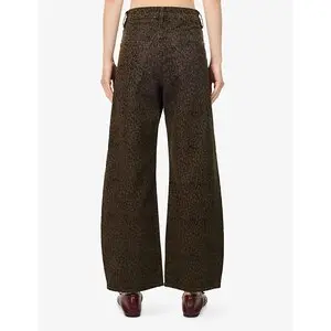 FRAME Animal Print Cropped Jeans