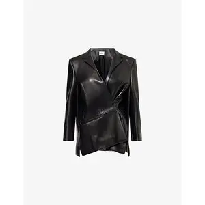 Khaite Asymmetrical Leather Jacket - Black