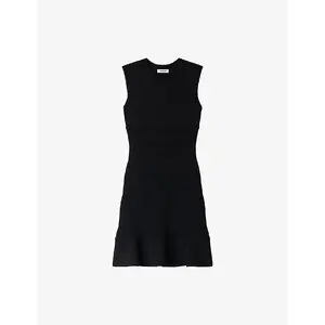 Sandro Sleeveless Slim-fit Knitted Mini Dress - Black