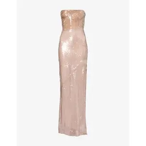 Galvan Strapless Sequin Embellished Maxi Gown - Moonlight