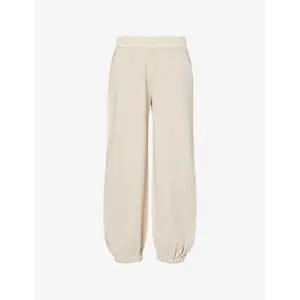 ME+EM Relaxed-fit Waffle-knit Cotton-jersey Jogging Bottoms - Oatmeal
