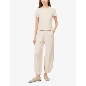 ME+EM Relaxed-fit Waffle-knit Cotton-jersey Jogging Bottoms