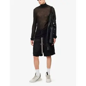 Rick Owens Sheer Ribbed Cashmere Turtle Neck Jumper