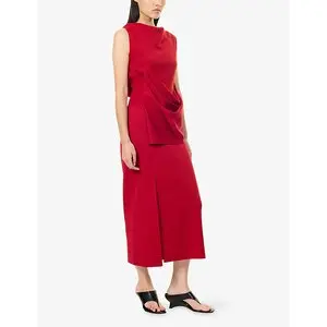 CFCL Ac Milan Draped Knitted Maxi Dress