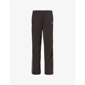 SPORTY & RICH Serif Logo Retro Woven Jogging Bottoms - Cioco/white