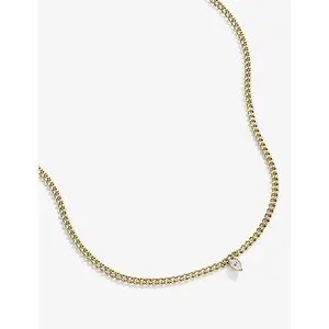 Mejuri Pear Diamond 14ct Yellow- And 0.1ct Diamond Chain Necklace