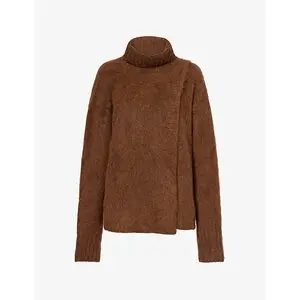 UMA WANG High-neck Knitted Alpaca And Wool-blend Jumper - Mustard