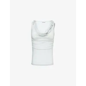PEACHY DEN Cowl-neck Jersey Top