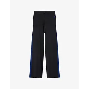 WALES BONNER Crochet-stripe Knitted Track Pants - Navy