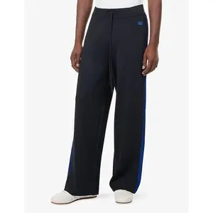 WALES BONNER Crochet-stripe Knitted Track Pants - Navy