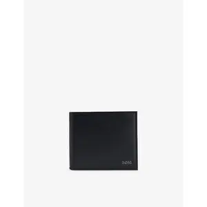 BOSS Logo-plaque Leather Folding Wallet - Black