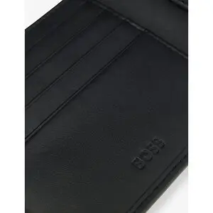 BOSS Logo-plaque Leather Folding Wallet