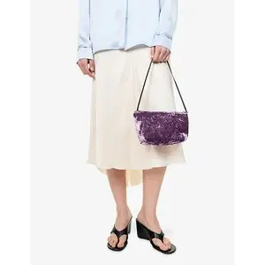 VALESQUE Crushed Velvet Shoulder Bag