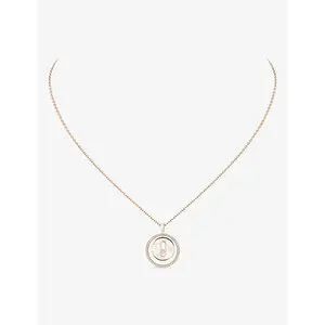 Messika 18ct Yellow-gold, Mother-of-pearl And Diamond Necklace - Pink