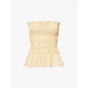 Faithfull The Brand Tiera Linen Ruched Top