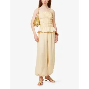 Faithfull The Brand Tiera Linen Ruched Top