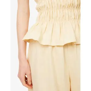 Faithfull The Brand Tiera Linen Ruched Top