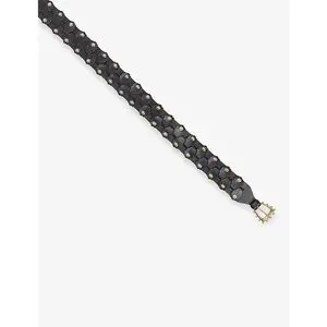 Sandro Interlaced Stud-embellished Leather Belt
