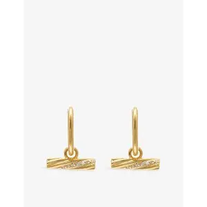 RACHEL JACKSON Twisted T-bar Sterling Silver Huggie Earrings - Gold