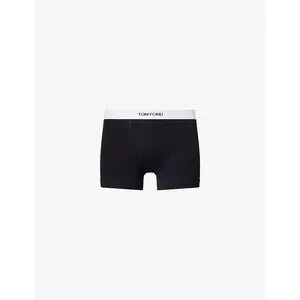 TOM FORD Logo-waistband Cotton-jersey Boxer Briefs - Black