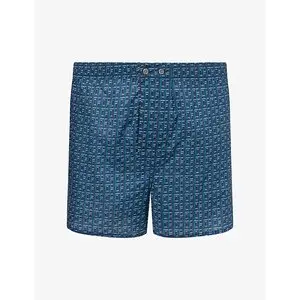 Derek Rose Dr Monogram Cotton Boxer Shorts