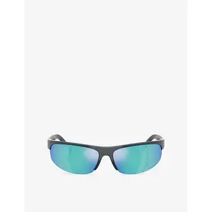Miu Miu Mu A02sf Oval-frame Injected Sunglasses - Grey