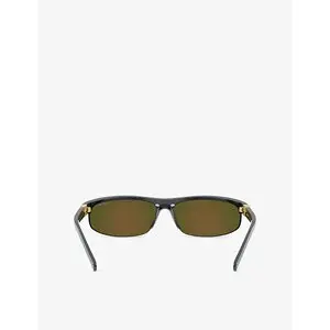 Miu Miu Mu A02sf Oval-frame Injected Sunglasses - Grey