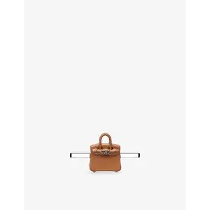POUBEL Bag Enamel And Rhodium-plated Sterling Silver Whoop Charm - Brown