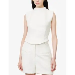 Oddmuse Sleeveless High-neck Bouclé Top