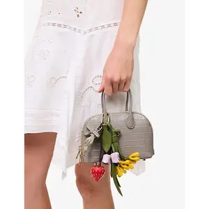 SELF-PORTRAIT Mock-croc Leather Handbag With Floral Charm