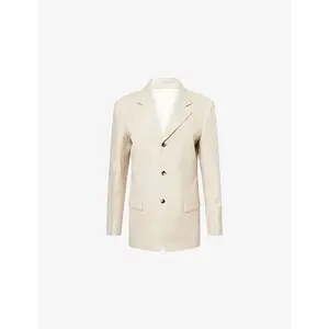 Bottega Veneta Pinstripe Single-breasted Wool And Cotton-blend Blazer