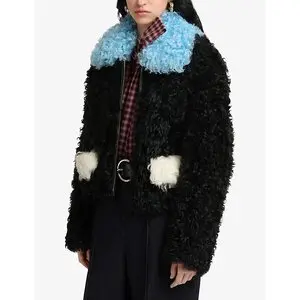 Marni Short Contrast Lamb-shearling Jacket
