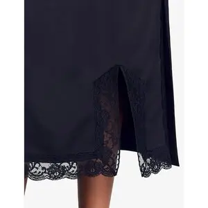 Sandro Split-hem Lace-trim Midi Skirt